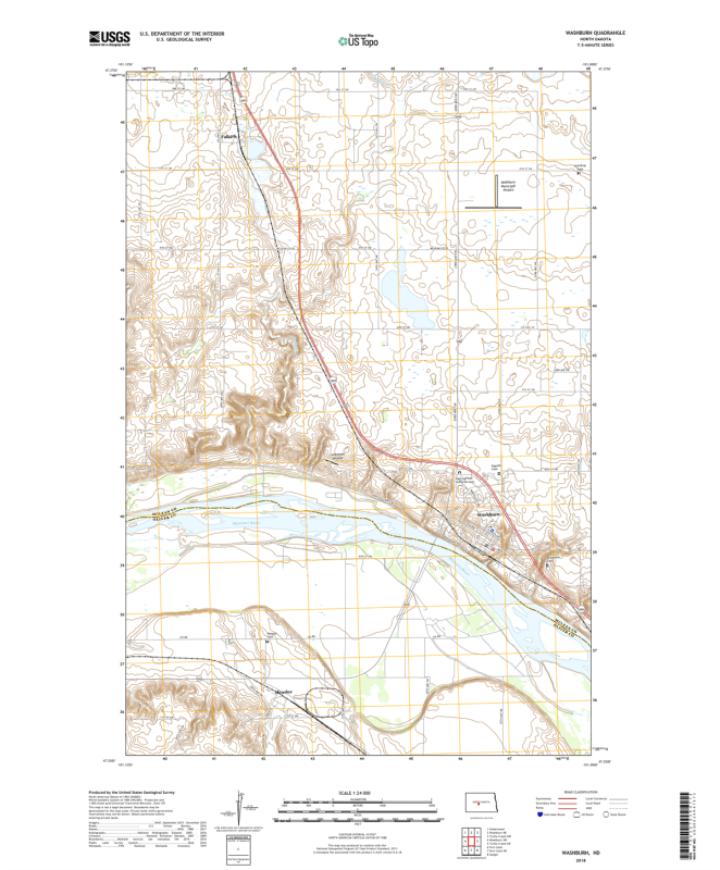 Washburn North Dakota - 24k Topo Map