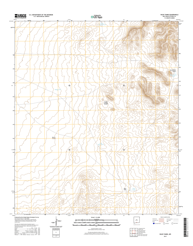 Mack Tanks New Mexico - 24k Topo Map