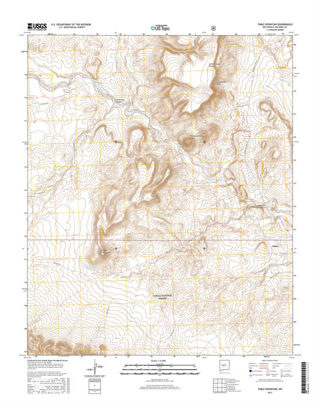 Table Mountain New Mexico - 24k Topo Map