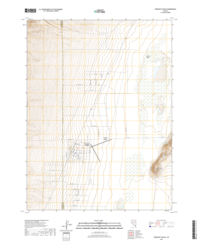 Crescent Valley Nevada - 24k Topo Map