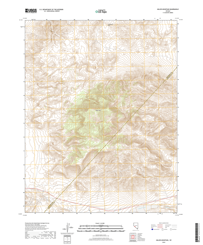 Miller Mountain Nevada - 24k Topo Map