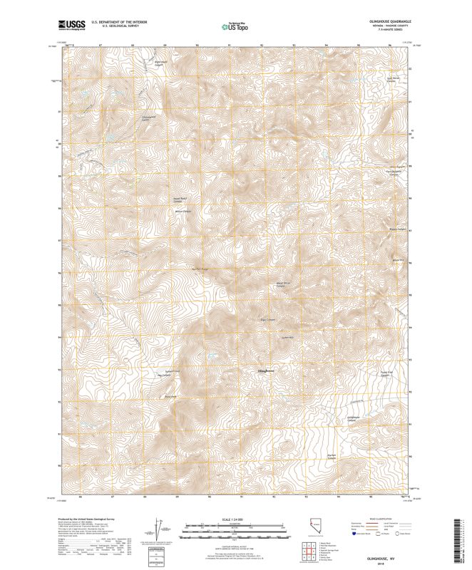 Olinghouse Nevada - 24k Topo Map
