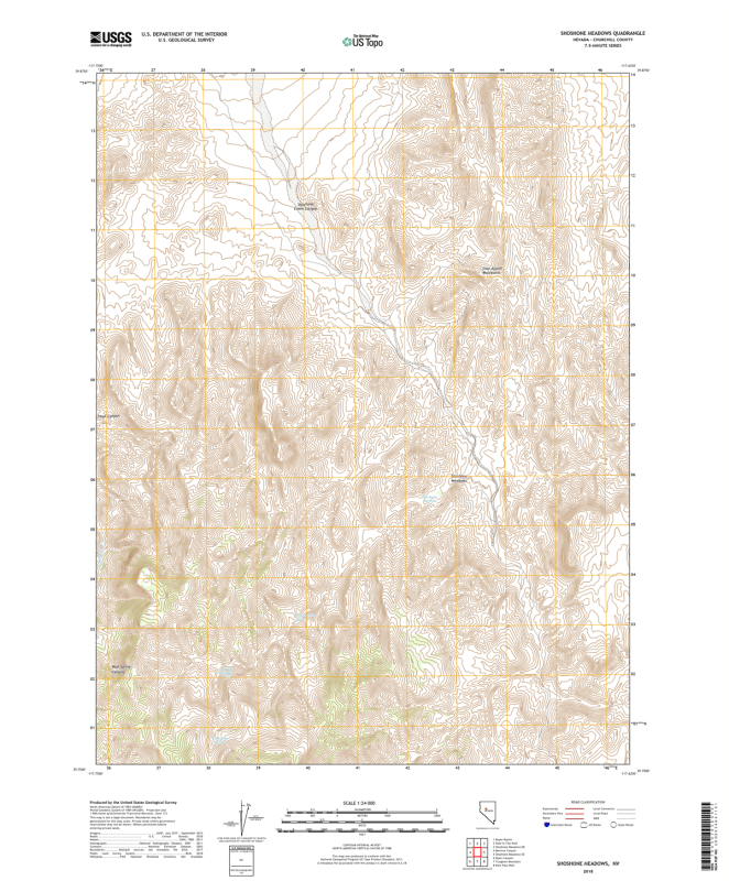 Shoshone Meadows Nevada - 24k Topo Map
