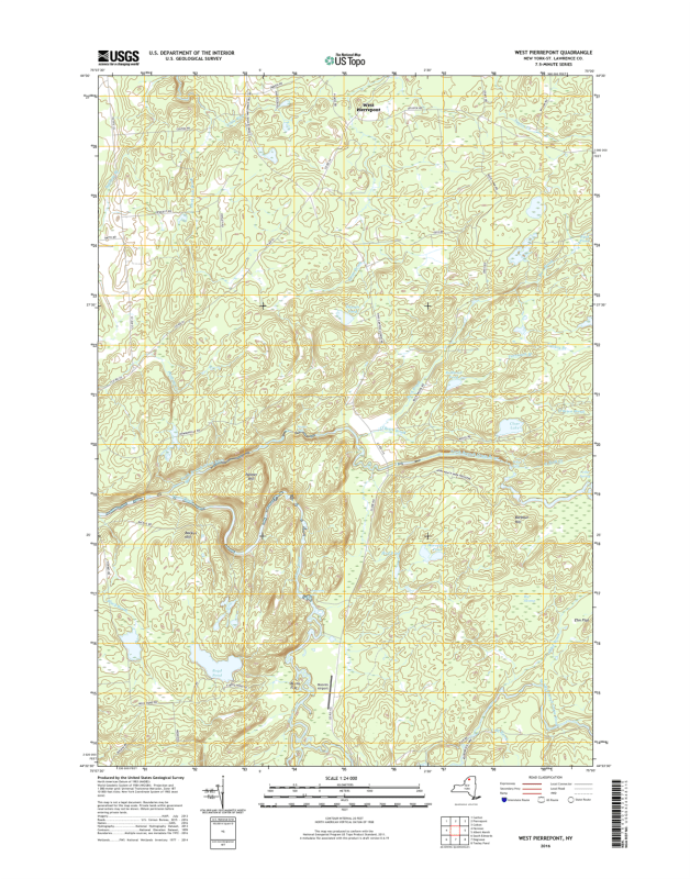 West Pierrepont New York - 24k Topo Map