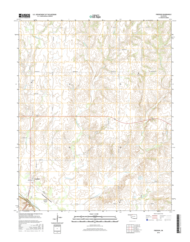 Freedom Oklahoma - 24k Topo Map