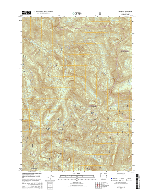 Battle Ax Oregon - 24k Topo Map