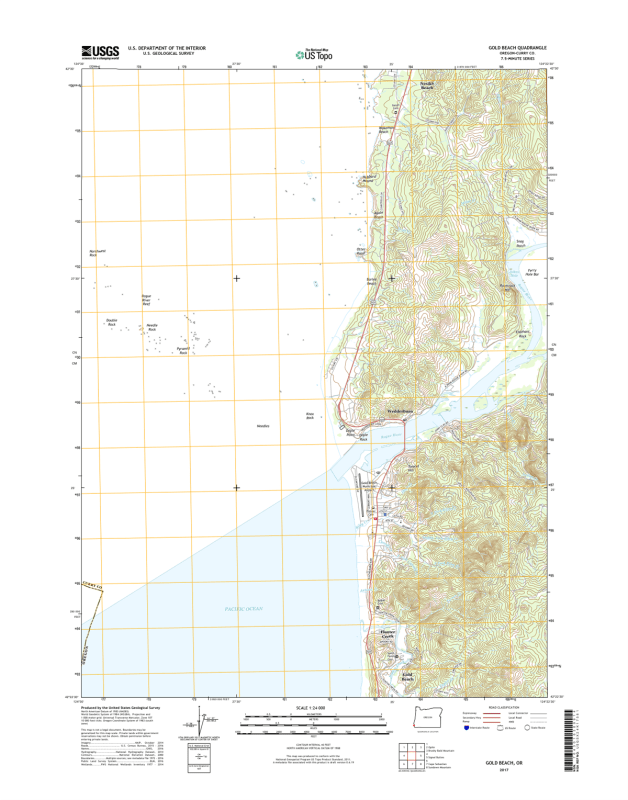 Gold Beach Oregon - 24k Topo Map