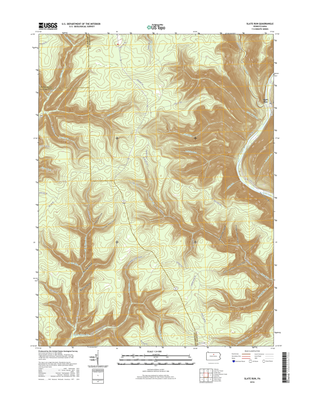 Slate Run Pennsylvania - 24k Topo Map