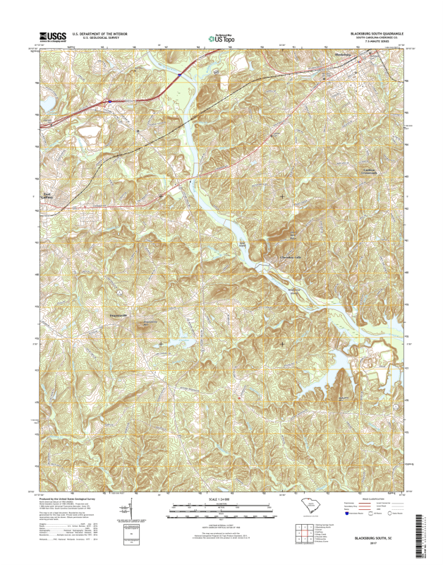 Blacksburg South South Carolina - 24k Topo Map