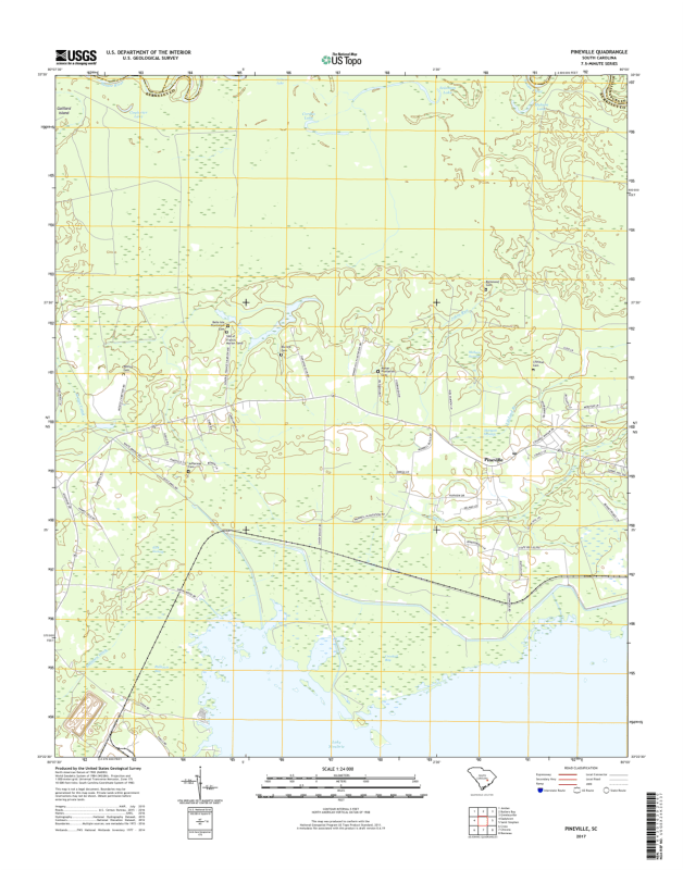 Pineville South Carolina - 24k Topo Map