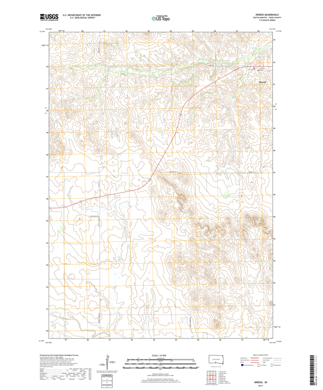 Okreek South Dakota - 24k Topo Map