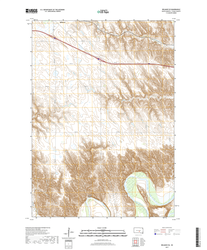 Reliance SE South Dakota - 24k Topo Map