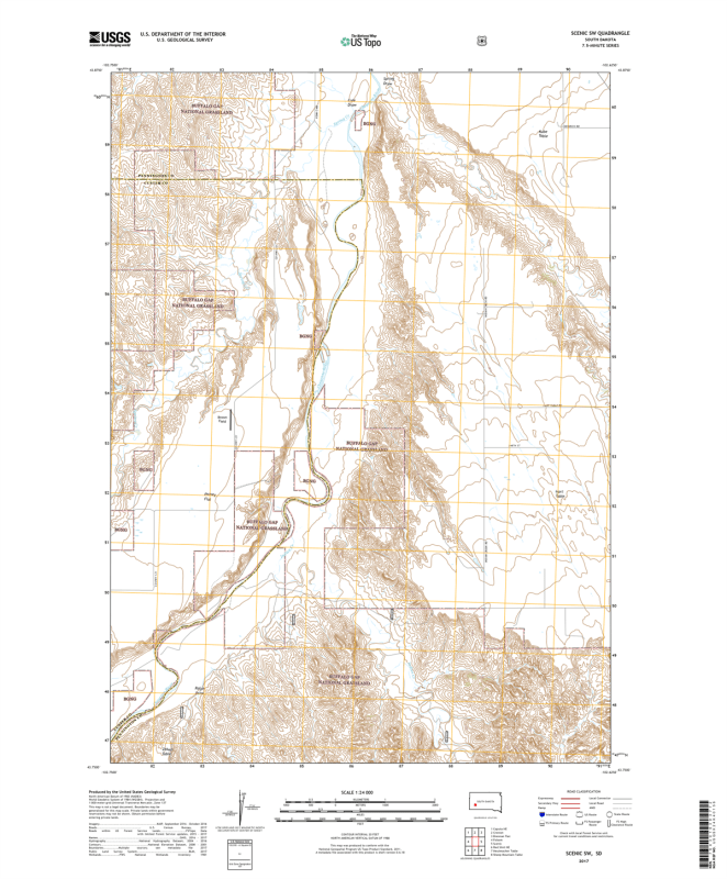 Scenic SW South Dakota - 24k Topo Map