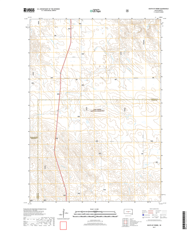 South of Pierre South Dakota - 24k Topo Map