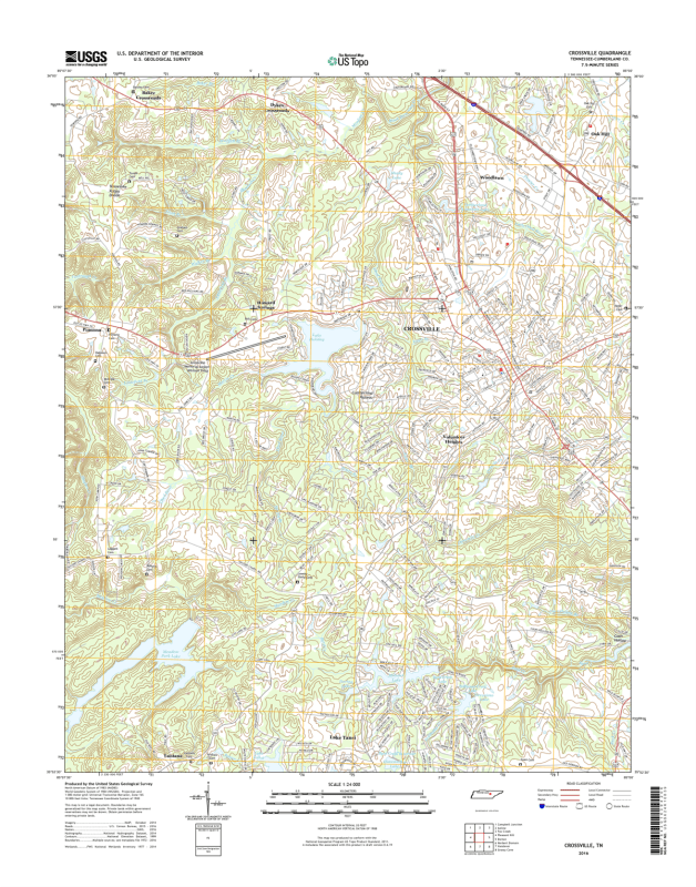 Crossville Tennessee - 24k Topo Map