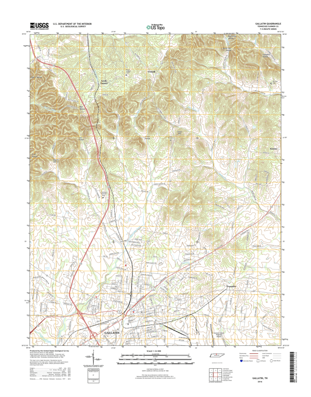 Gallatin Tennessee - 24k Topo Map