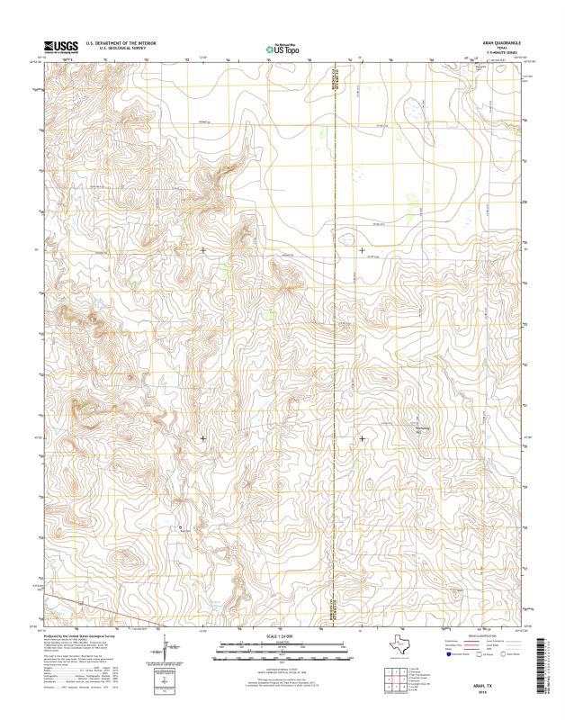 Arah Texas - 24k Topo Map