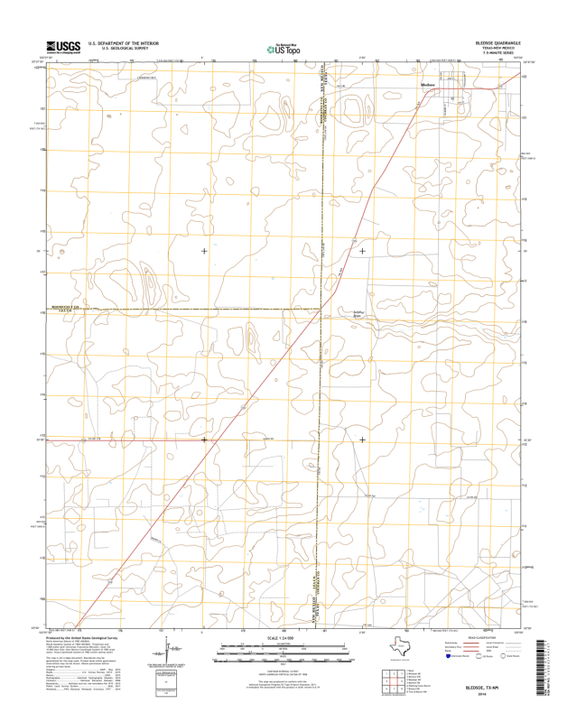 Bledsoe Texas - New Mexico - 24k Topo Map