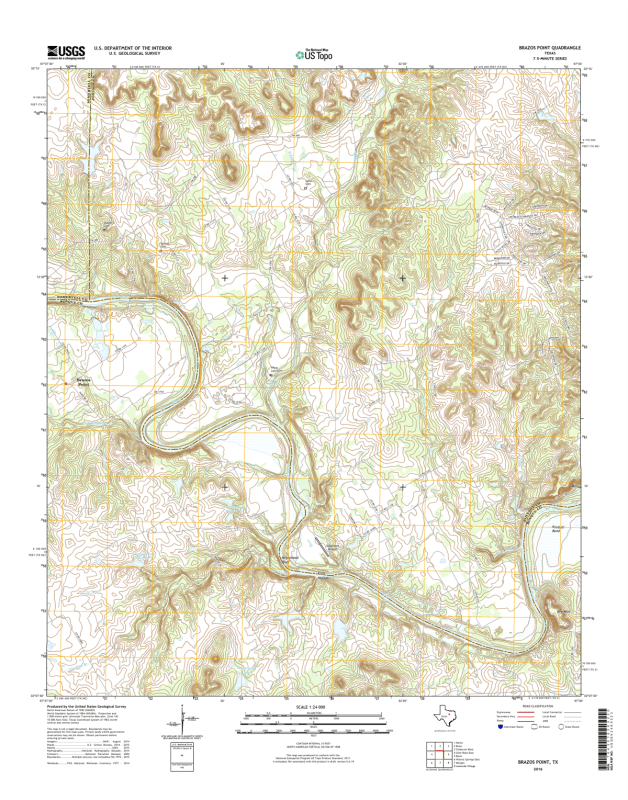 Brazos Point Texas - 24k Topo Map