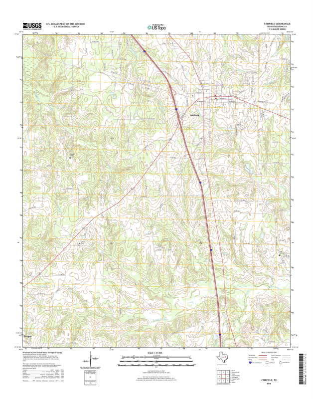 Fairfield Texas - 24k Topo Map
