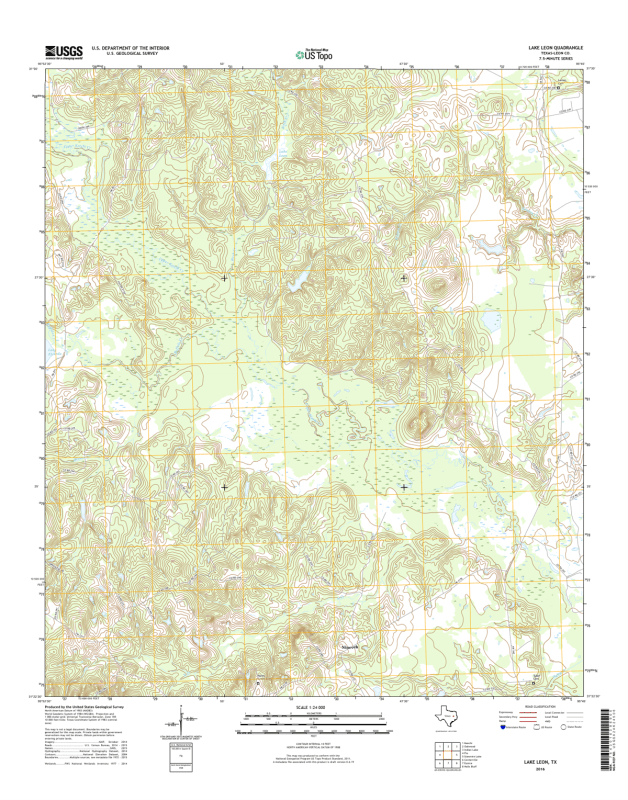 Lake Leon Texas - 24k Topo Map