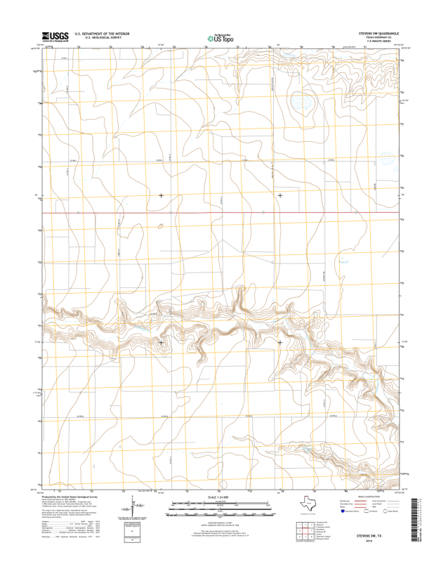 Stevens SW Texas - 24k Topo Map