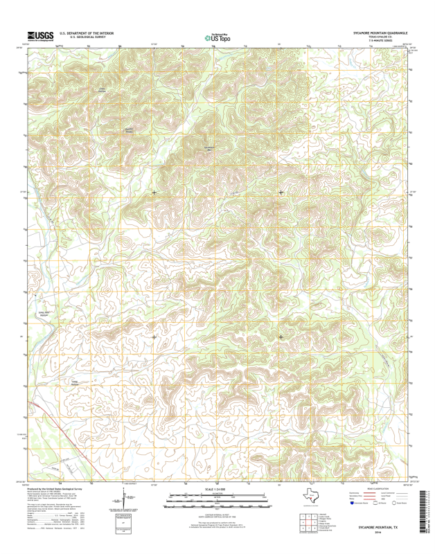 Sycamore Mountain Texas - 24k Topo Map