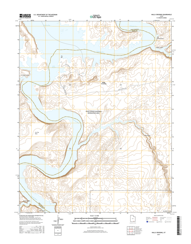 Halls Crossing Utah - 24k Topo Map