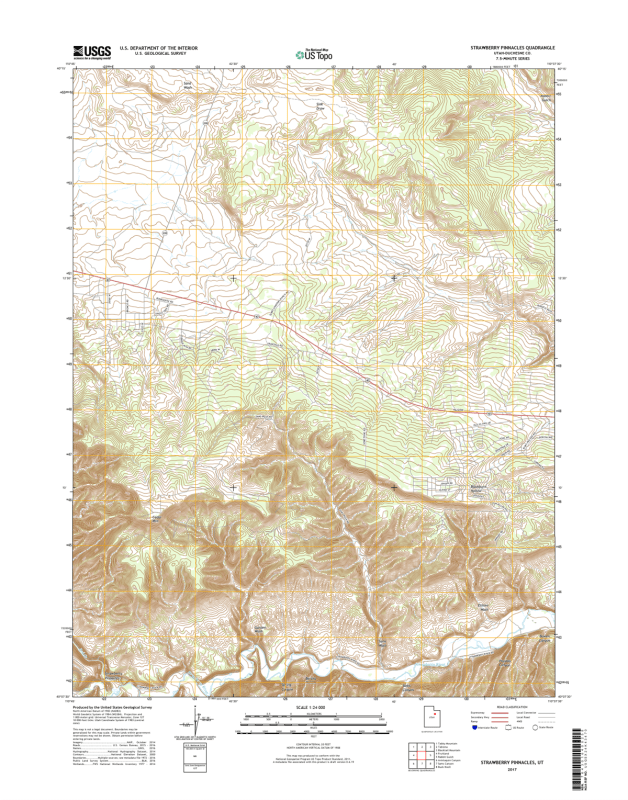 Strawberry Pinnacles Utah - 24k Topo Map