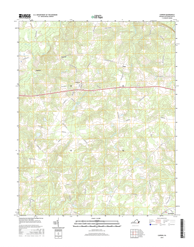 Capron Virginia - 24k Topo Map