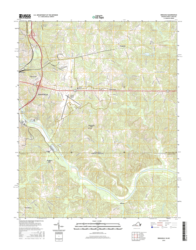 Ringgold Virginia - North Carolina - 24k Topo Map