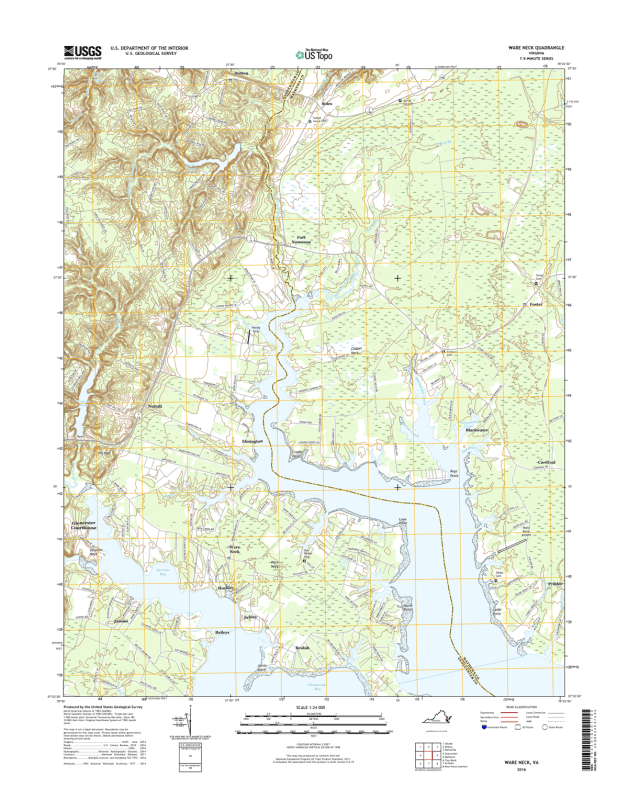 Ware Neck Virginia - 24k Topo Map