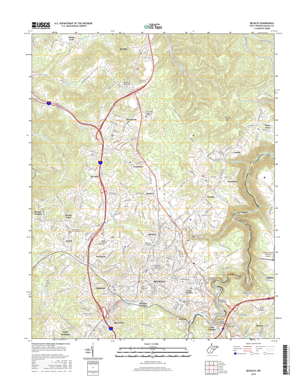 Beckley West Virginia - 24k Topo Map