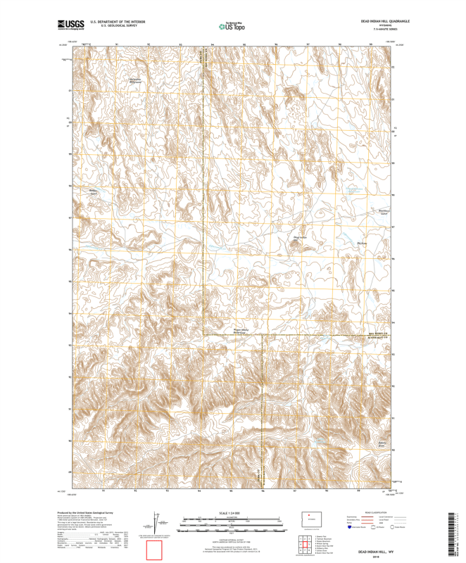 Dead Indian Hill Wyoming - 24k Topo Map