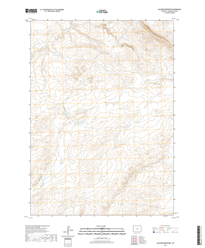Gaylord Reservoir Wyoming - 24k Topo Map