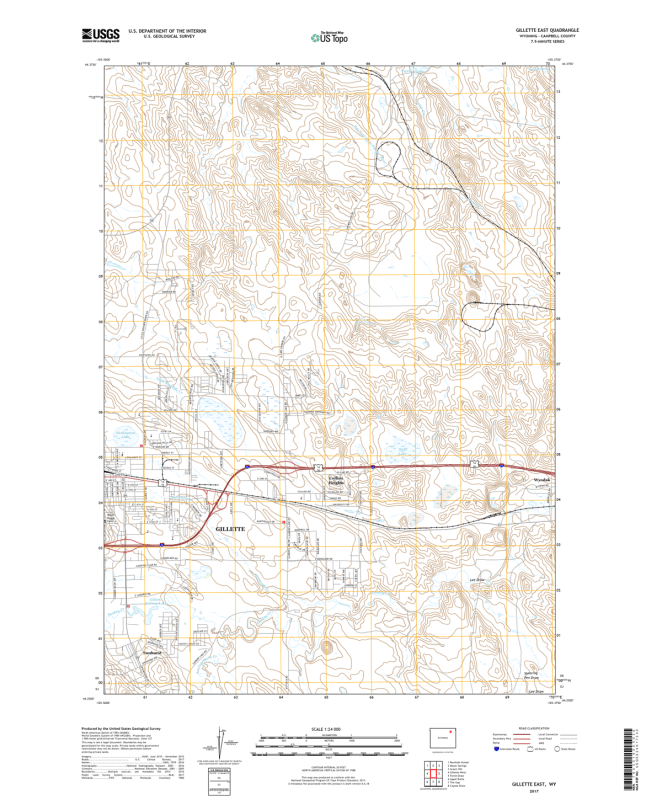 Gillette East Wyoming - 24k Topo Map
