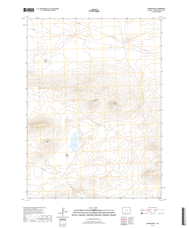 Larsen Knoll Wyoming - 24k Topo Map