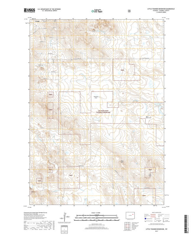 Little Thunder Reservoir Wyoming - 24k Topo Map