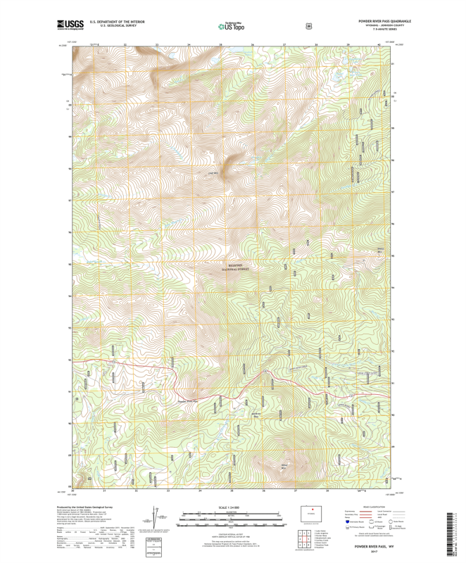 Powder River Pass Wyoming - 24k Topo Map