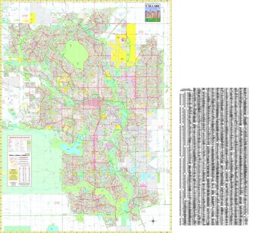 Calgary Sherlock Wall Map Small. A one sided wall map of Calgary with a ...