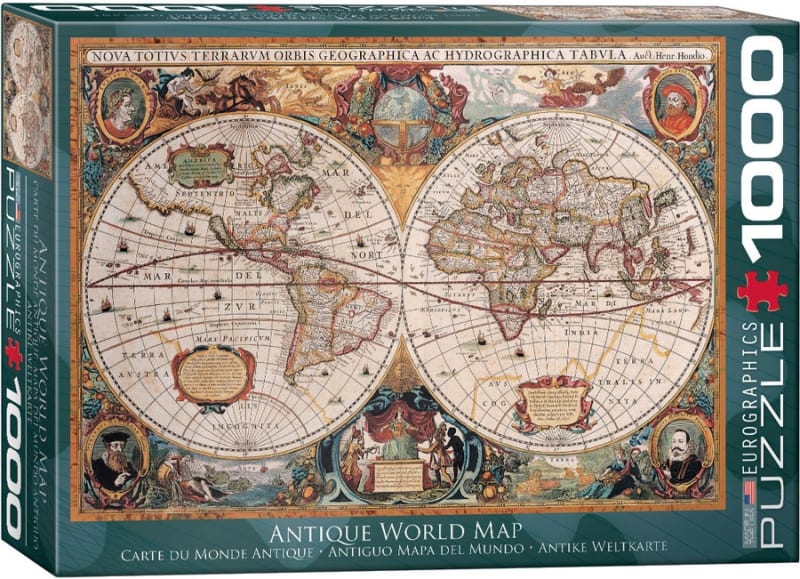 Antique World Map Puzzle 1000 Pieces. Finished size 19.25" x 26.5 ...