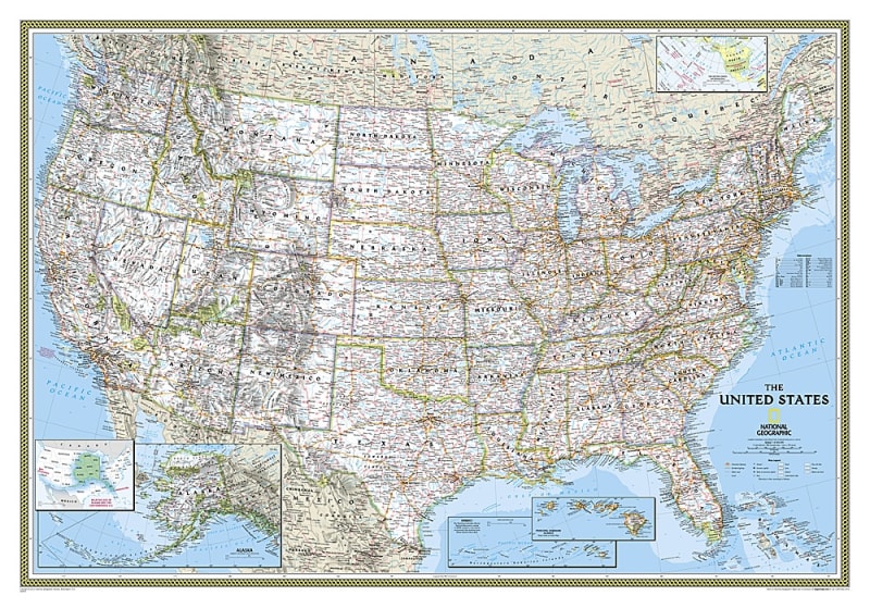 USA Classic - National Geographic Wall Map. Our most popular United ...