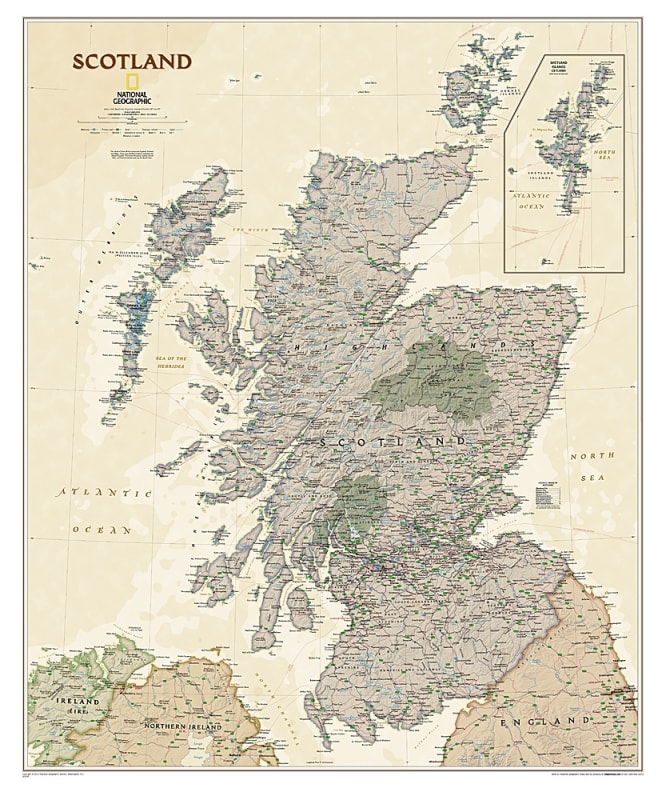 The Scotland Executive National Geographic Wall Map is an exceptional ...