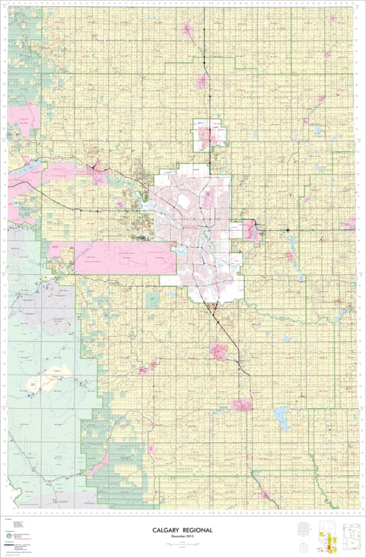 Calgary Regional Wall Map Roy Swenson