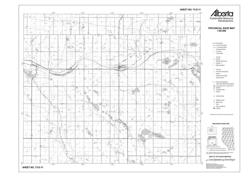 73E11R Alberta Resource Access Map