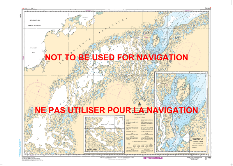 7608 - Eskimo Lakes Nautical Chart. Canadian Hydrographic Service (CHS ...