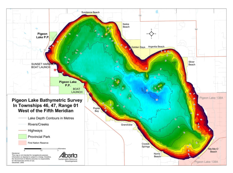 Pigeon Lake Bathymetric Chart