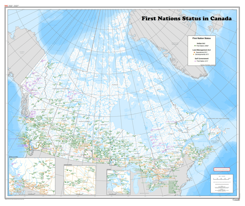 The definitive wall map of First Nation Reserves in Canada. Details ...