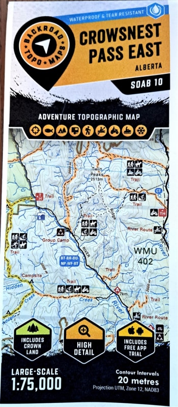This recreation topographic map for the Crowsnest Pass East area ...