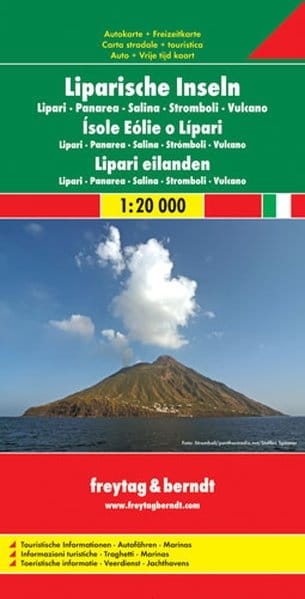Detailed F&B map of the 7 Aeolian/Lipari Islands (Lipari, Stromboli ...